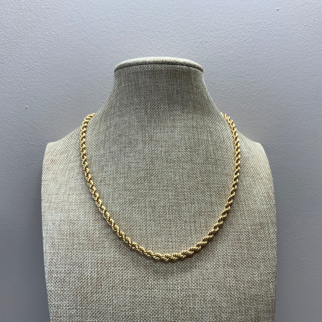 Twisted Gold Tone 90s Rope Chain Necklace - Etsy