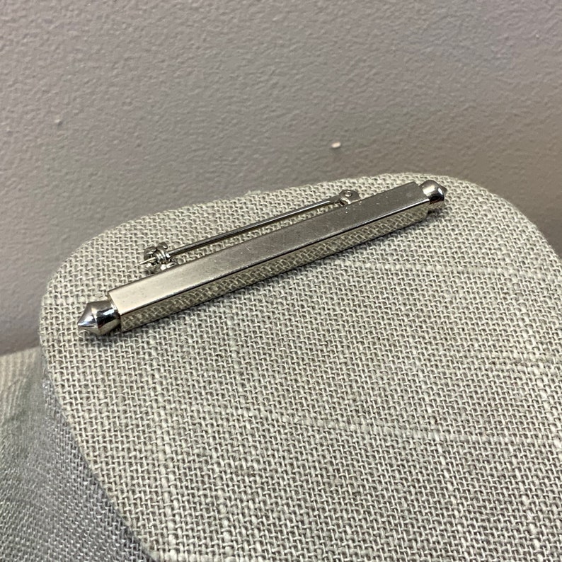 Simple Vintage Silver Tone Bar Brooch - Etsy