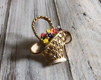 Flower Basket Pin - Etsy