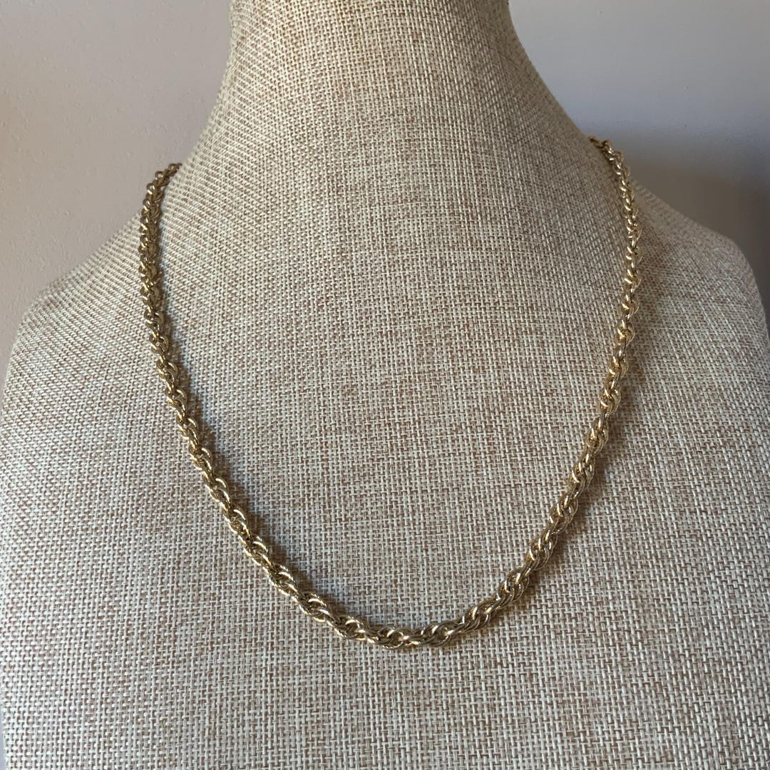 Vintage 60s Signed Whiting and Davis Textured Rope Chain Necklace - Etsy