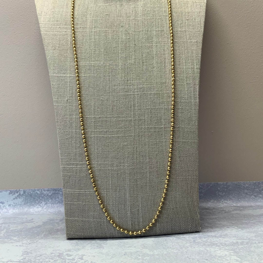 Vintage Gold Tone Bead Link Chain Necklace - Etsy
