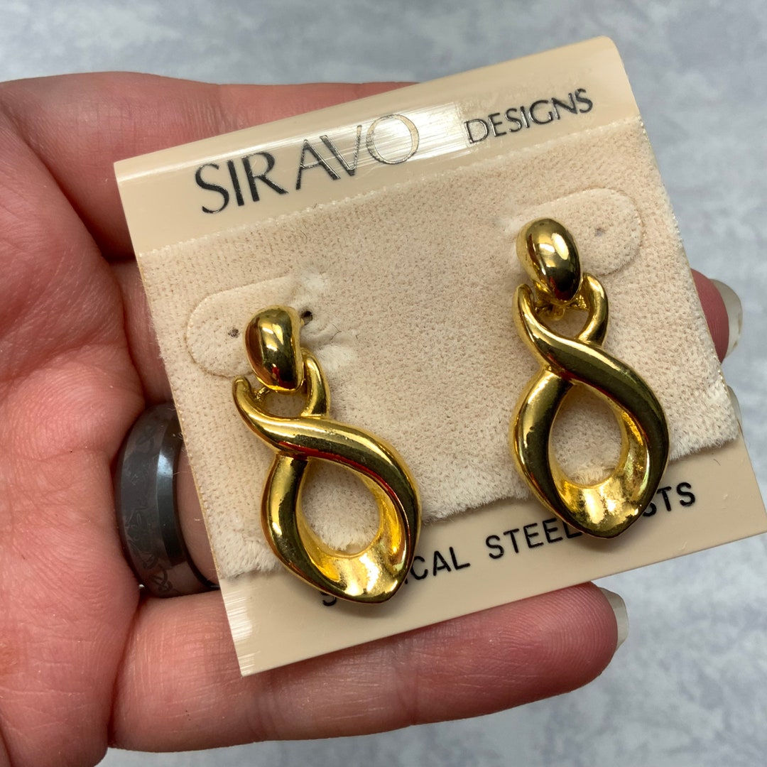 Pierced Gold Tone Figure Eight Dangle in Gold Tone Metal - Etsy