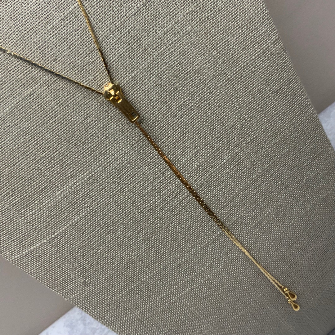 Delicate Vintage Gold Tone Zipper Lariat Necklace - Etsy