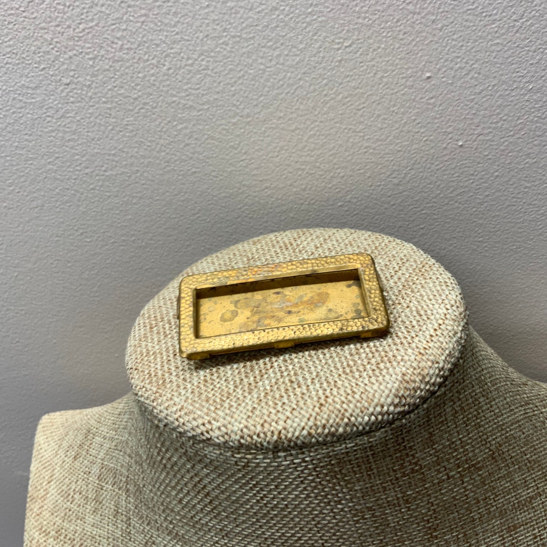 Rustic Early Raw Brass Name Tag Brooch Pin - Etsy