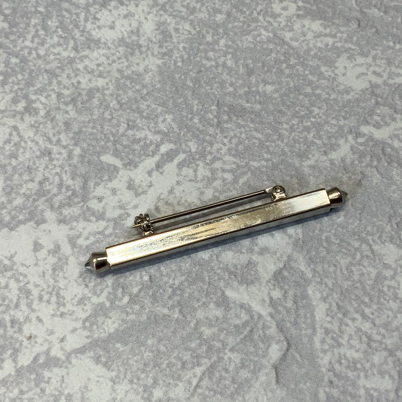 Simple Vintage Silver Tone Bar Brooch - Etsy
