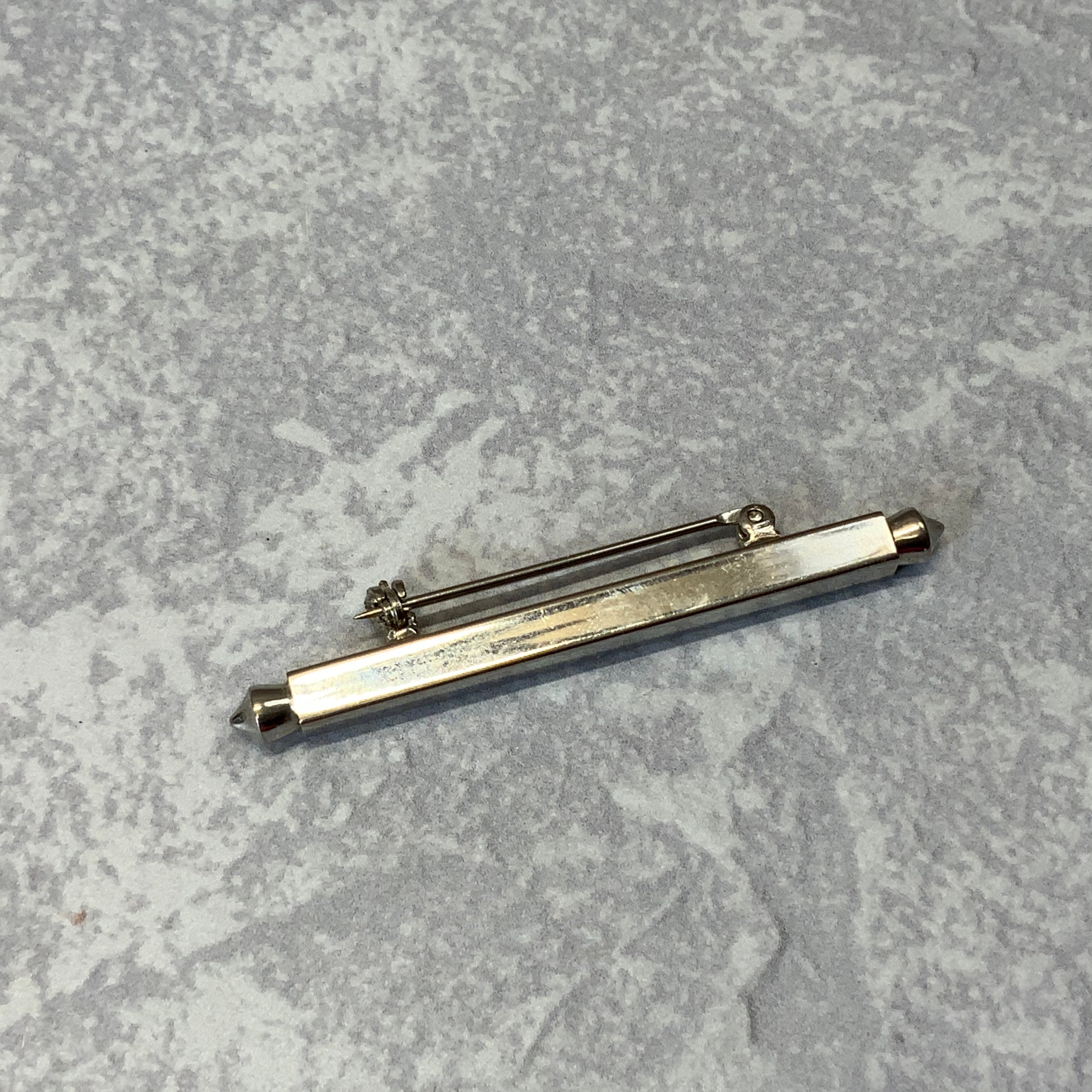 Simple Vintage Silver Tone Bar Brooch - Etsy
