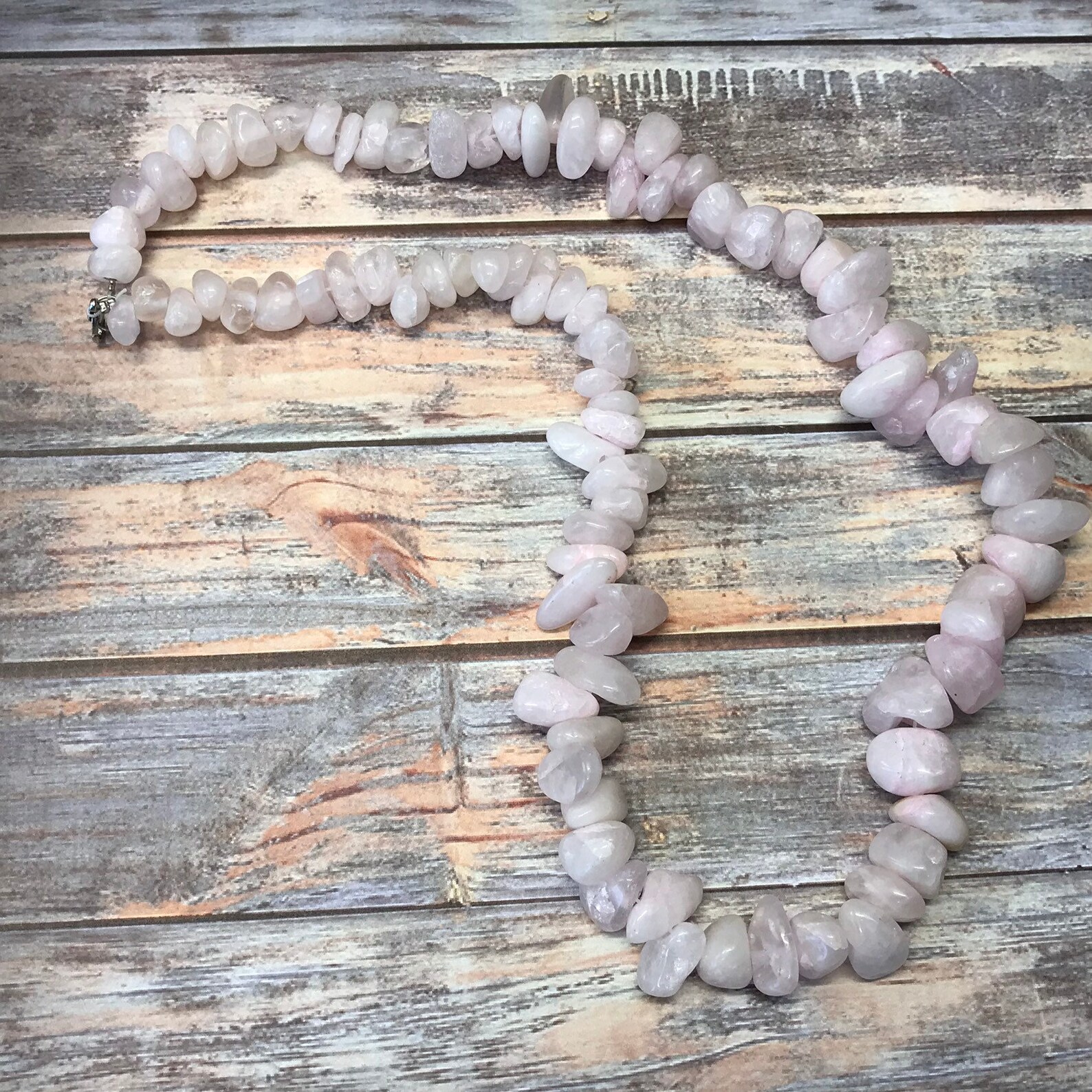 Pale Pink Stone Beaded Necklace Dyed Pink Quartz - Etsy