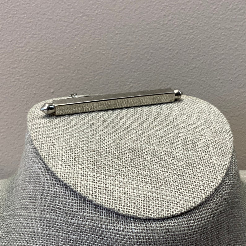Simple Vintage Silver Tone Bar Brooch - Etsy