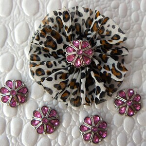 5 Soft Pink Rhinestone Buttons - Pink Acrylic Rhinestones - Rhinestone ...