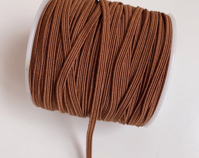 5 Yards Golden Brown Skinny Elastic 1/8 Inch Elastic Brown Skinny ...