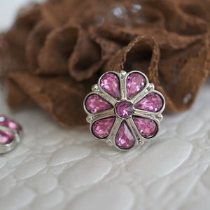 5 Soft Pink Rhinestone Buttons - Pink Acrylic Rhinestones - Rhinestone ...
