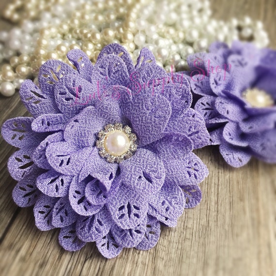 Set of Two 3 Lavender Blossom Scalloped Flower | Etsy