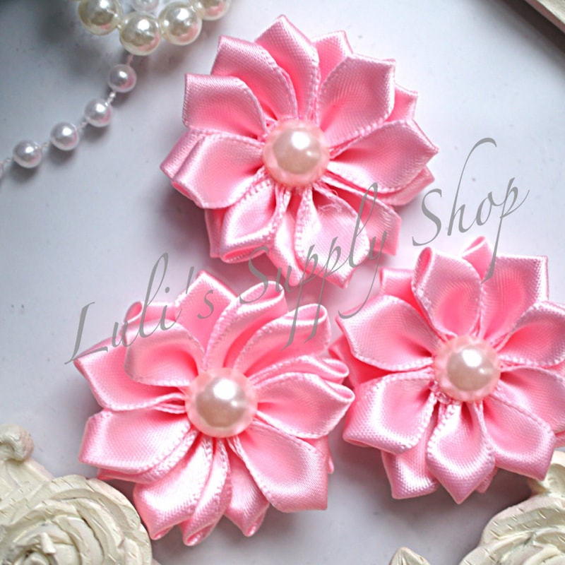 Satin Ribbon Flowers - Etsy