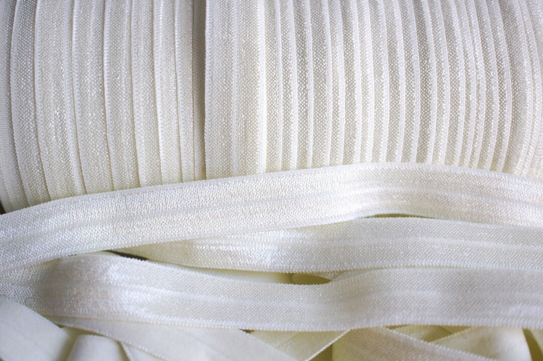 Ivory FOE 5/8 Fold Over Elastic Foldover Elastic Solid FOE Elastic by ...