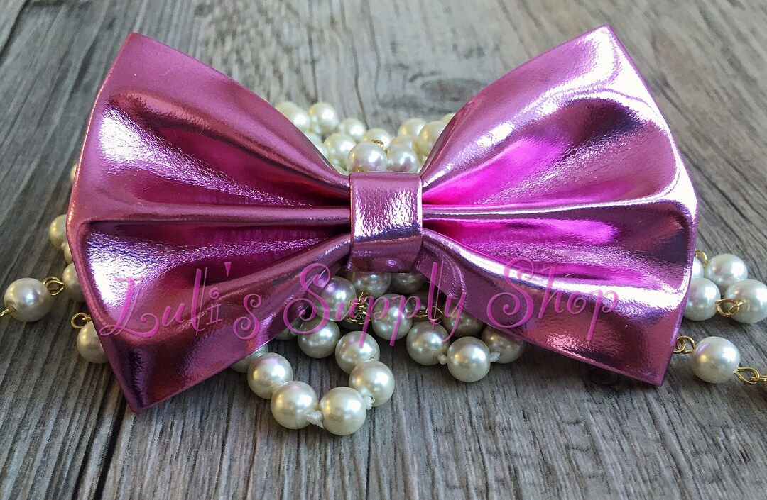 Large UNFINISHED Faux Leather Pink Bow - DIY Hair Bows - Baby Hair Bows ...