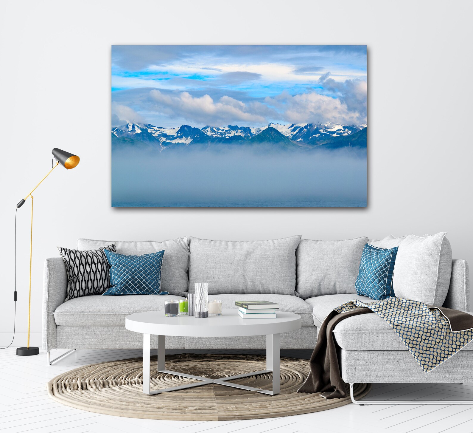 Alaska Inside Passage Minimalist Photo Print, Abstract Photo Art, Blue ...