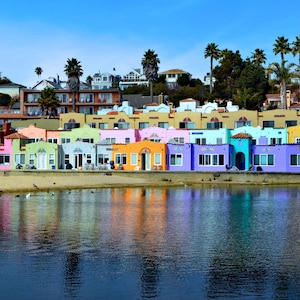 Capitola Reflection Photo Art Print, Colorful Hotel Art, Capitola ...