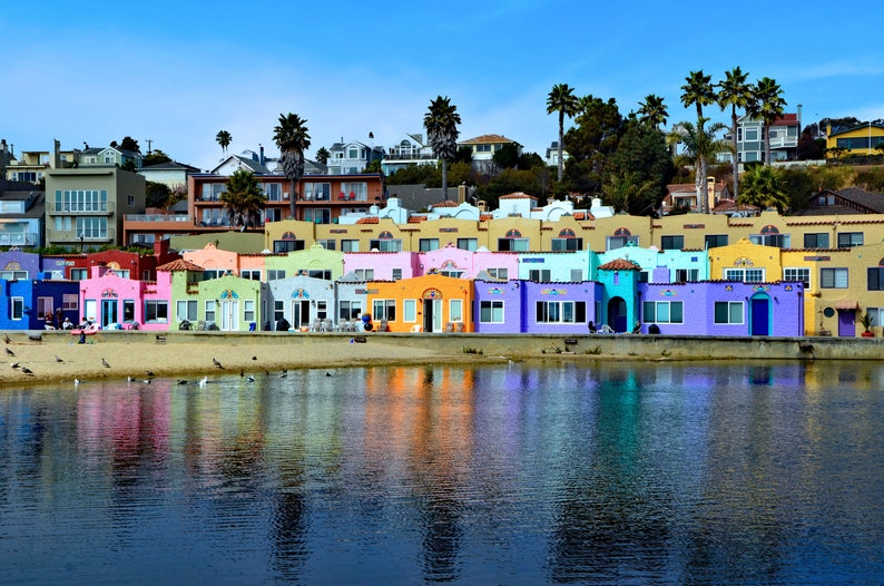 Capitola Reflection Photo Art Print, Colorful Hotel Art, Capitola ...