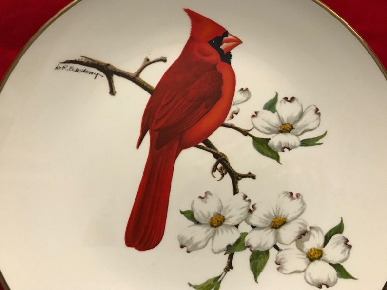Red Cardinal Collectible Plate, Beautiful Avon Vintage Limited Edition ...