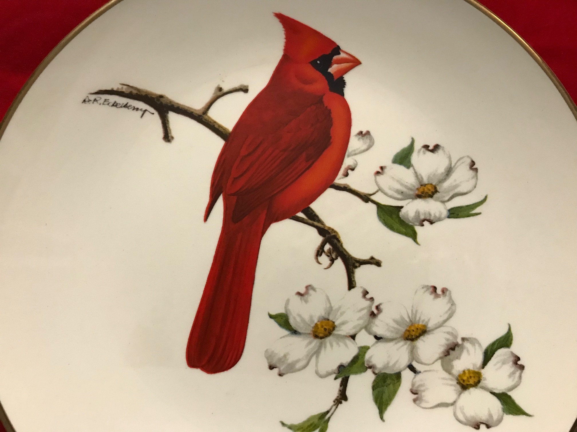 Red Cardinal Collectible Plate, Beautiful Avon Vintage Limited Edition ...