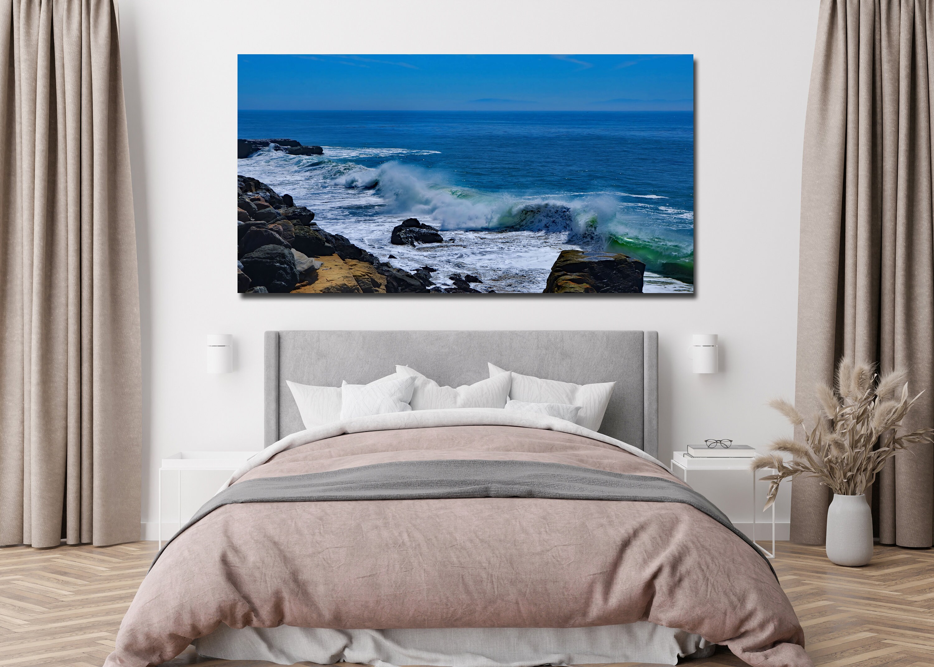High Surf Wave Action, Ocean Waves Photo Print, High Surf Ocean Wall ...