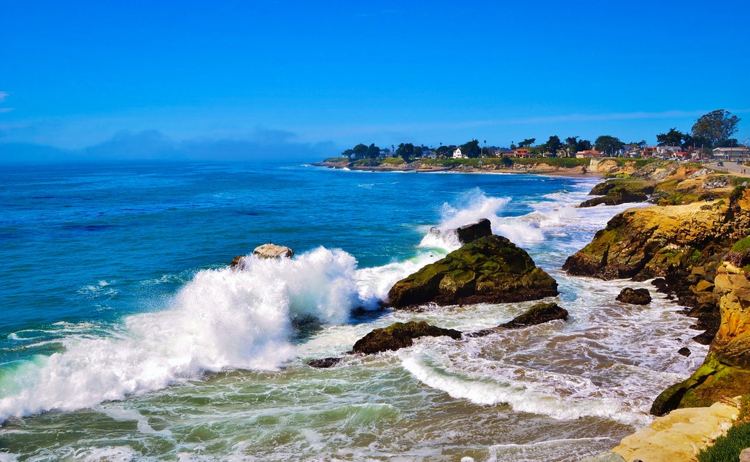 Pacific Ocean Wave Photo Print, Natural Bridges State Park - Etsy