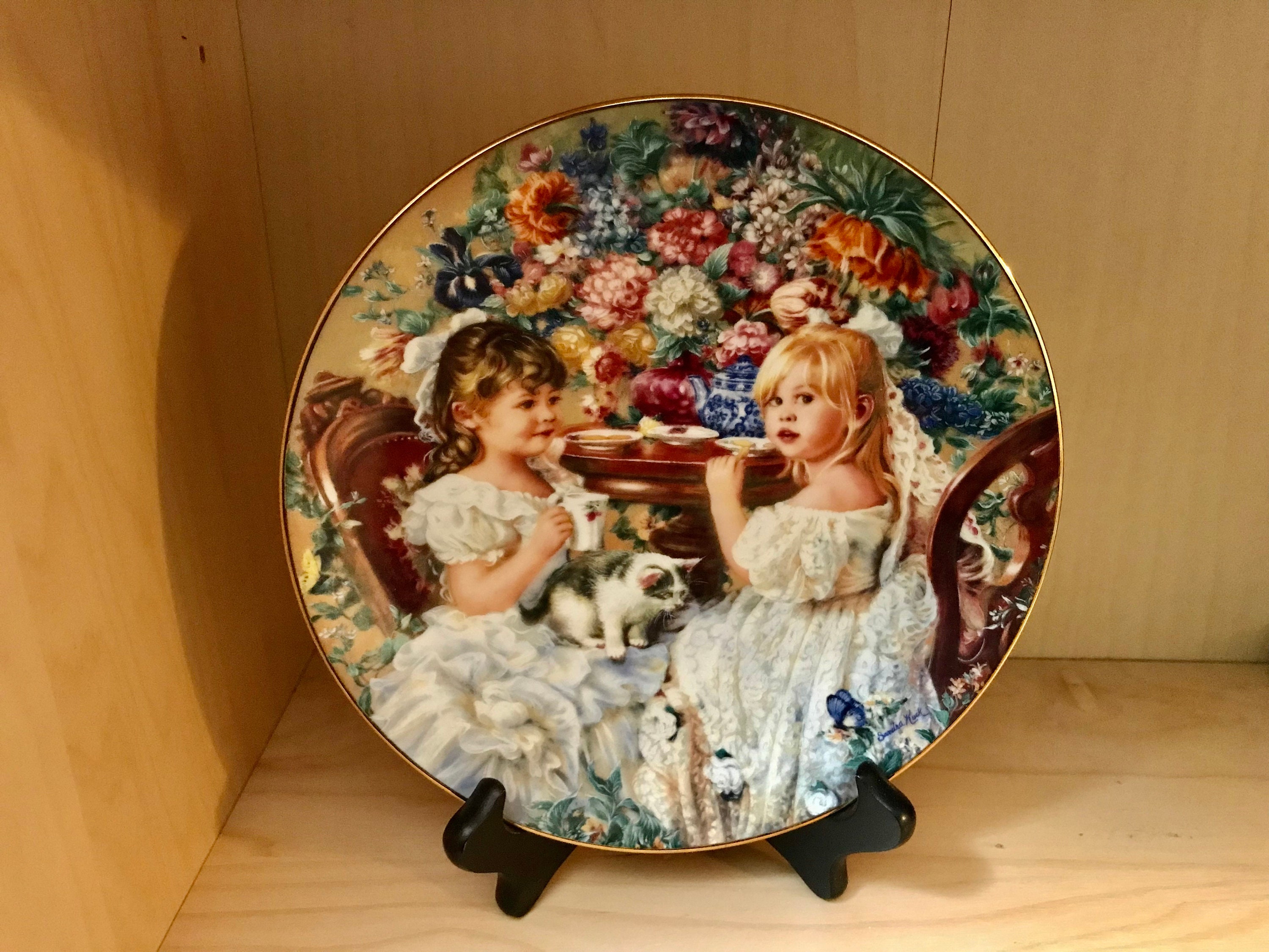 Tea Party Collectible Plate, Signed & Numbered Vintage Sandra Kuck ...
