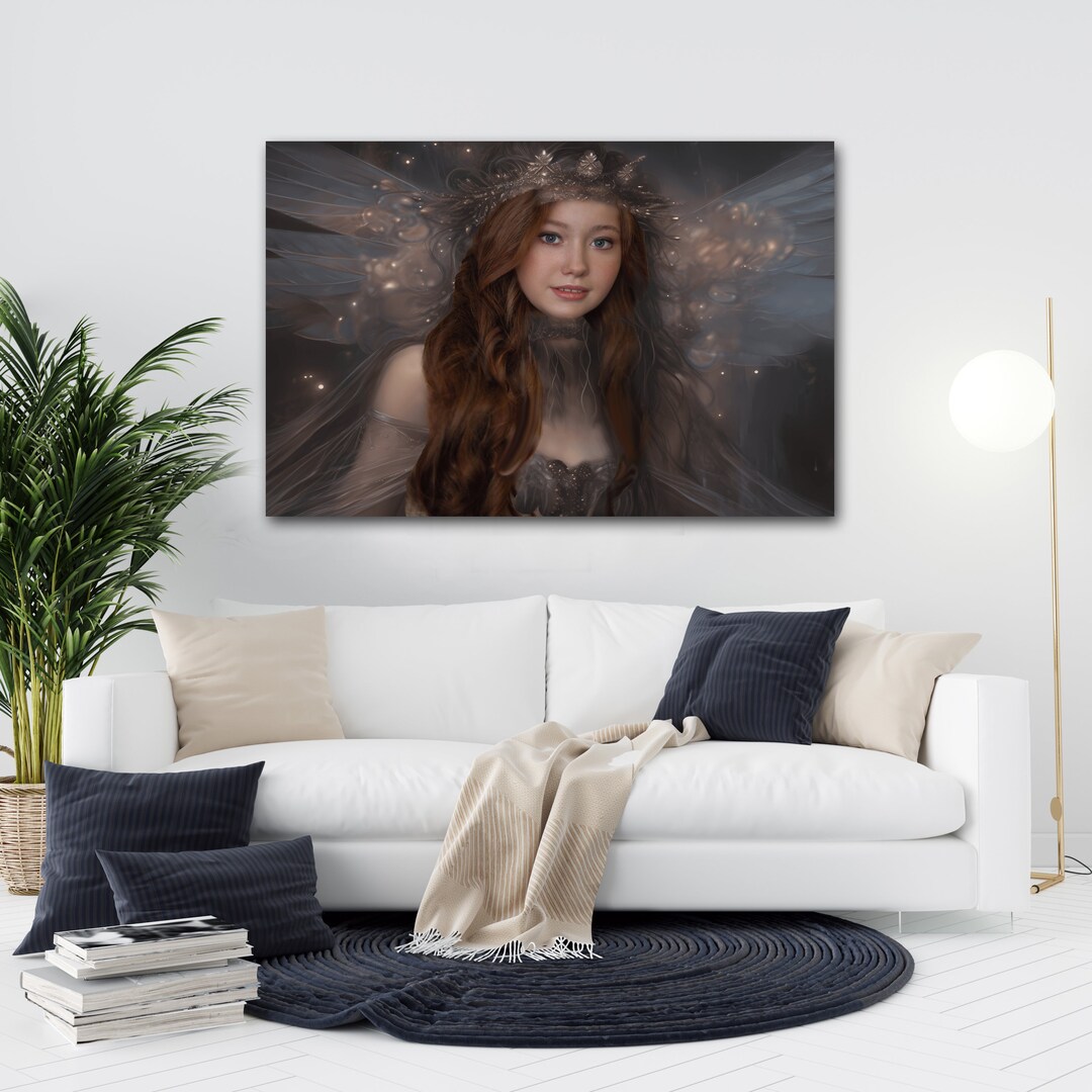 Beautiful Angel Art, Female Angel of Light, Guardian Angel Art Print ...