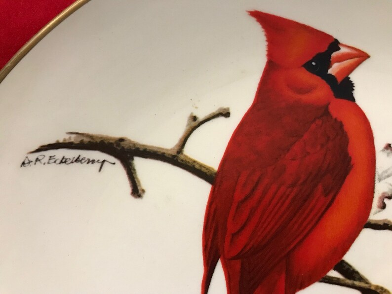 Red Cardinal Collectible Plate, Beautiful Avon Vintage Limited Edition ...