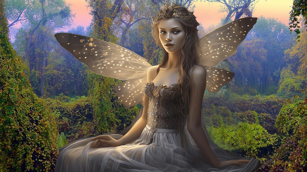 Magical Glowing Fairy Forest Art, Fairy Portrait Art, Fairytale Forest ...