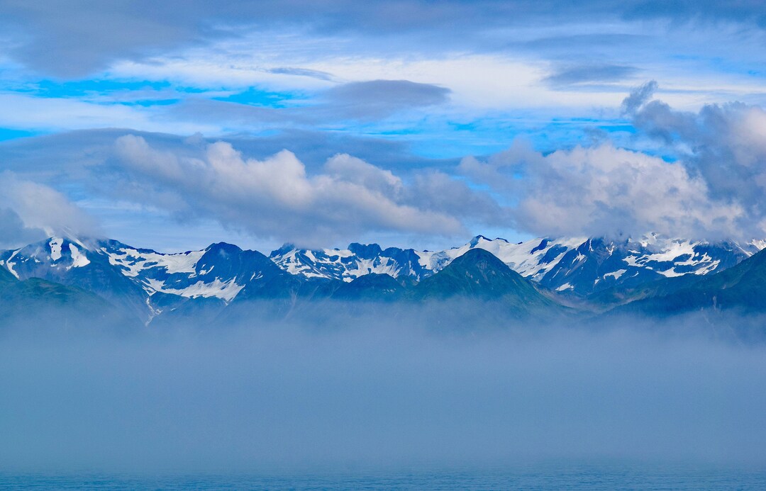 Alaska Inside Passage Minimalist Photo Print, Abstract Photo Art, Blue ...