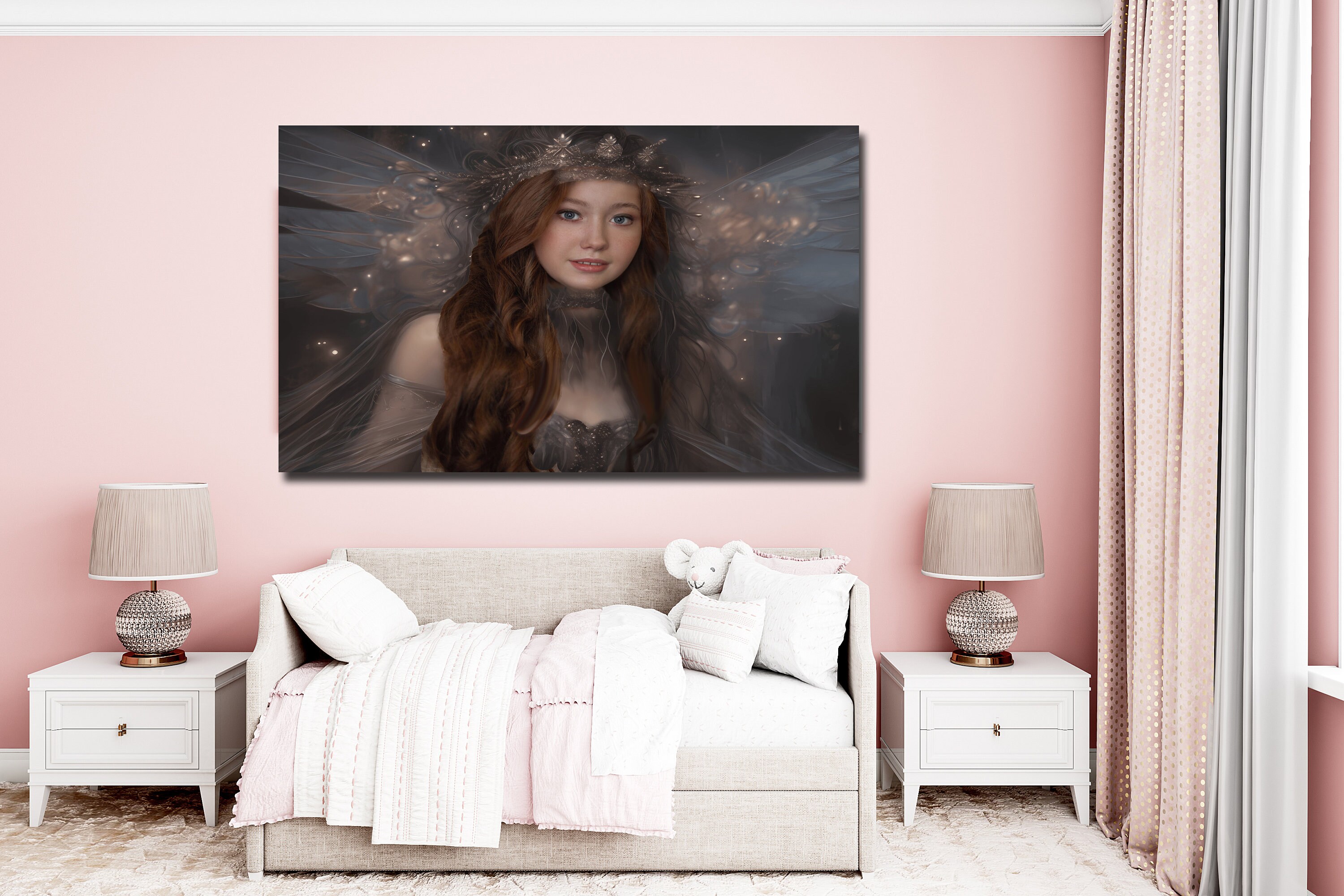 Beautiful Angel Art, Female Angel of Light, Guardian Angel Art Print ...