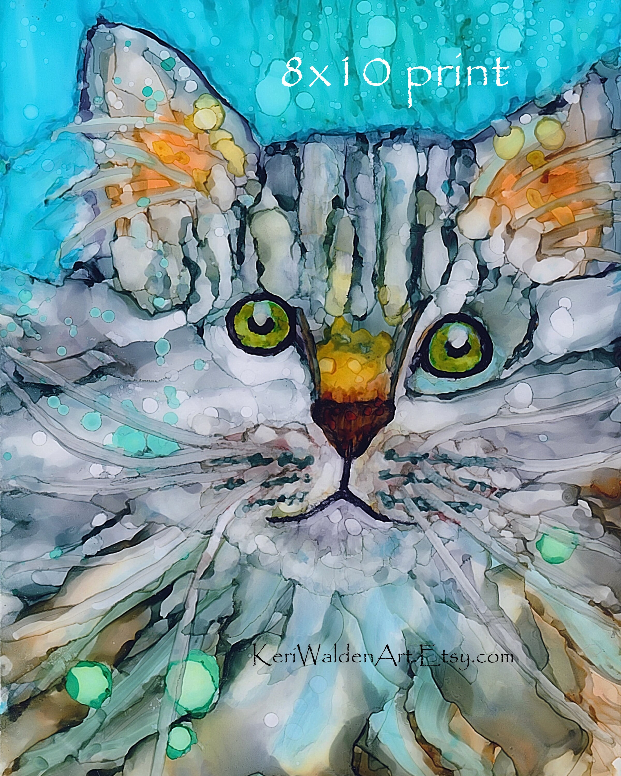 Alcohol Ink Art, Cat Art Print, Abstract Art, Print of My Original ...