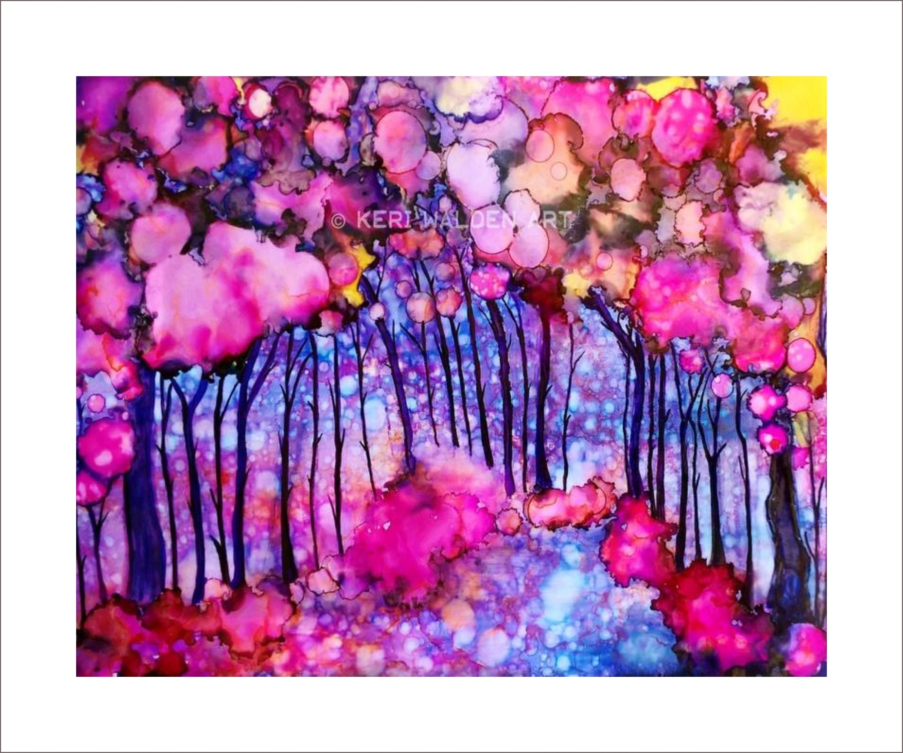 Alcohol Ink Art Pink Enchanted Forest Print Alcohol Ink - Etsy
