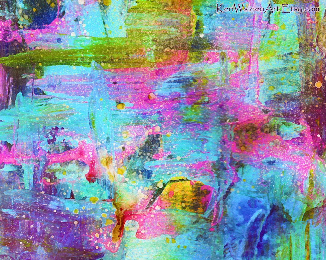 Abstract Fish in Pond Art Print, Print From My Original Acrylic ...