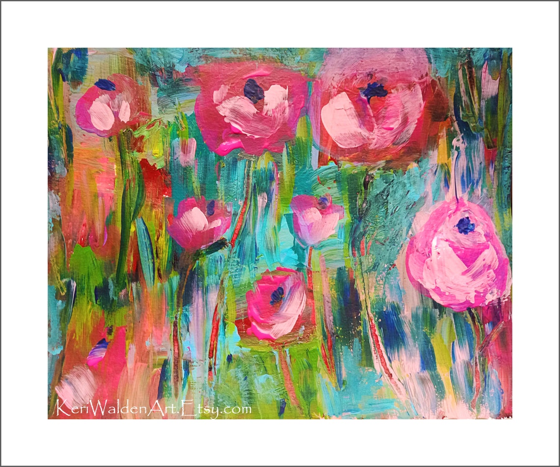 Abstract Floral Art Print Print From Original Acrylic - Etsy
