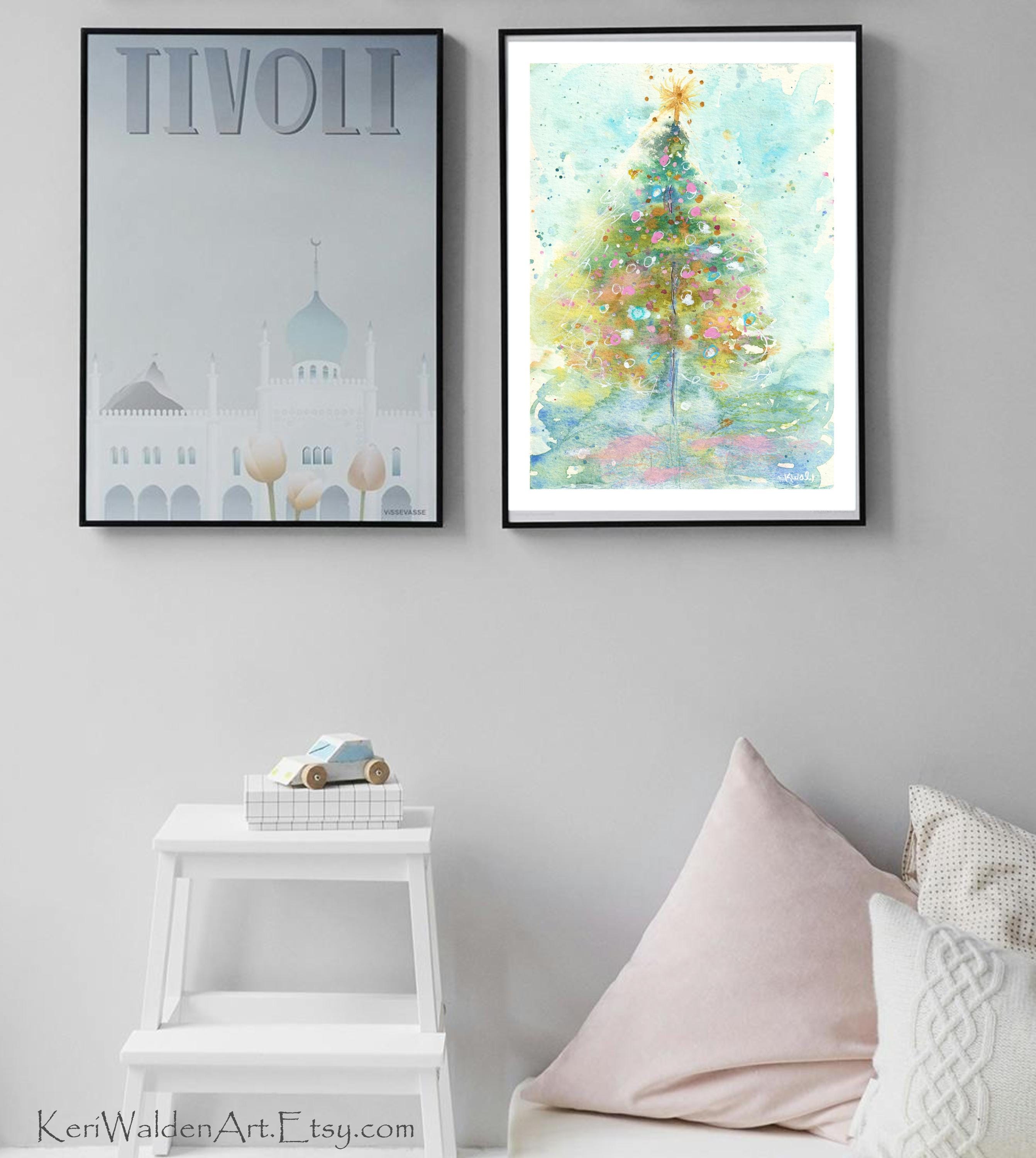 Watercolor Christmas Tree Giclee Print - Soft Abstract Home Decor - Etsy