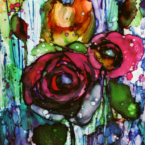 Alcohol Ink Flowers - Etsy