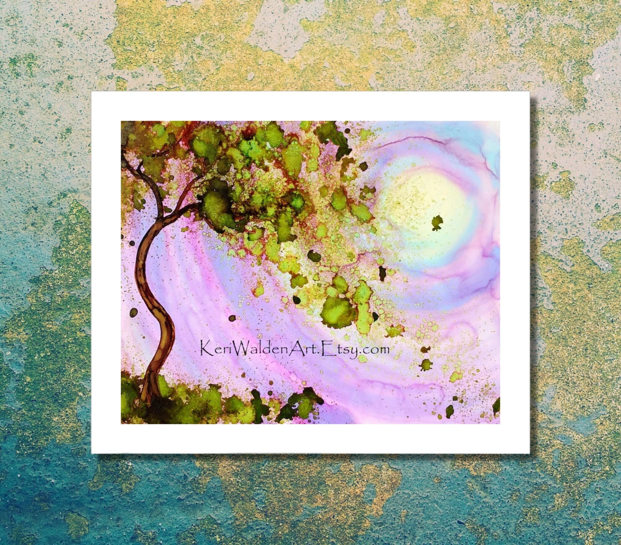 Alcohol Ink Art, Tree Art Print, Print of Original Alcohol Ink Painting ...
