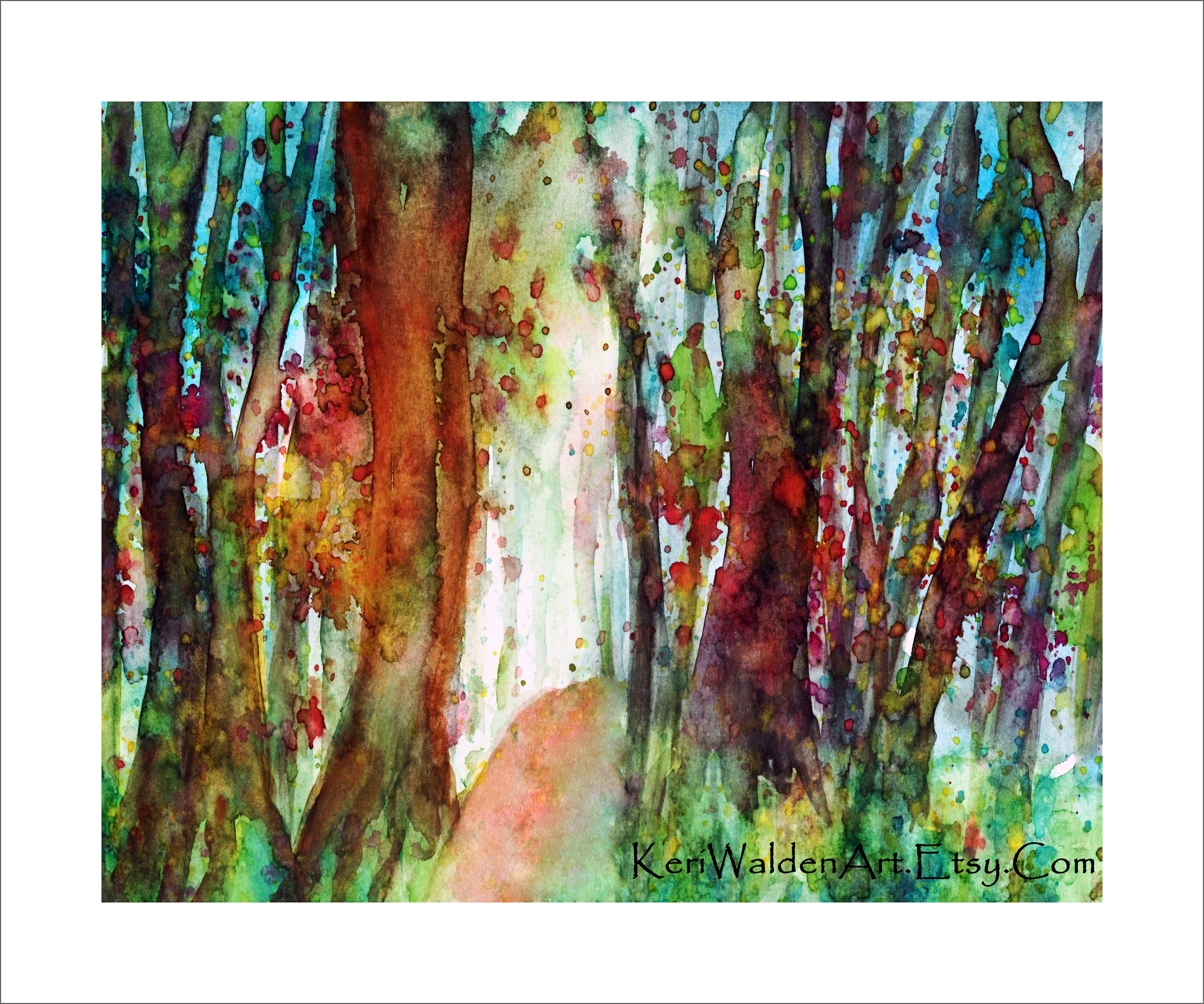 16x20 Watercolor Art, Fantasy Landscape Print, Print of Original ...