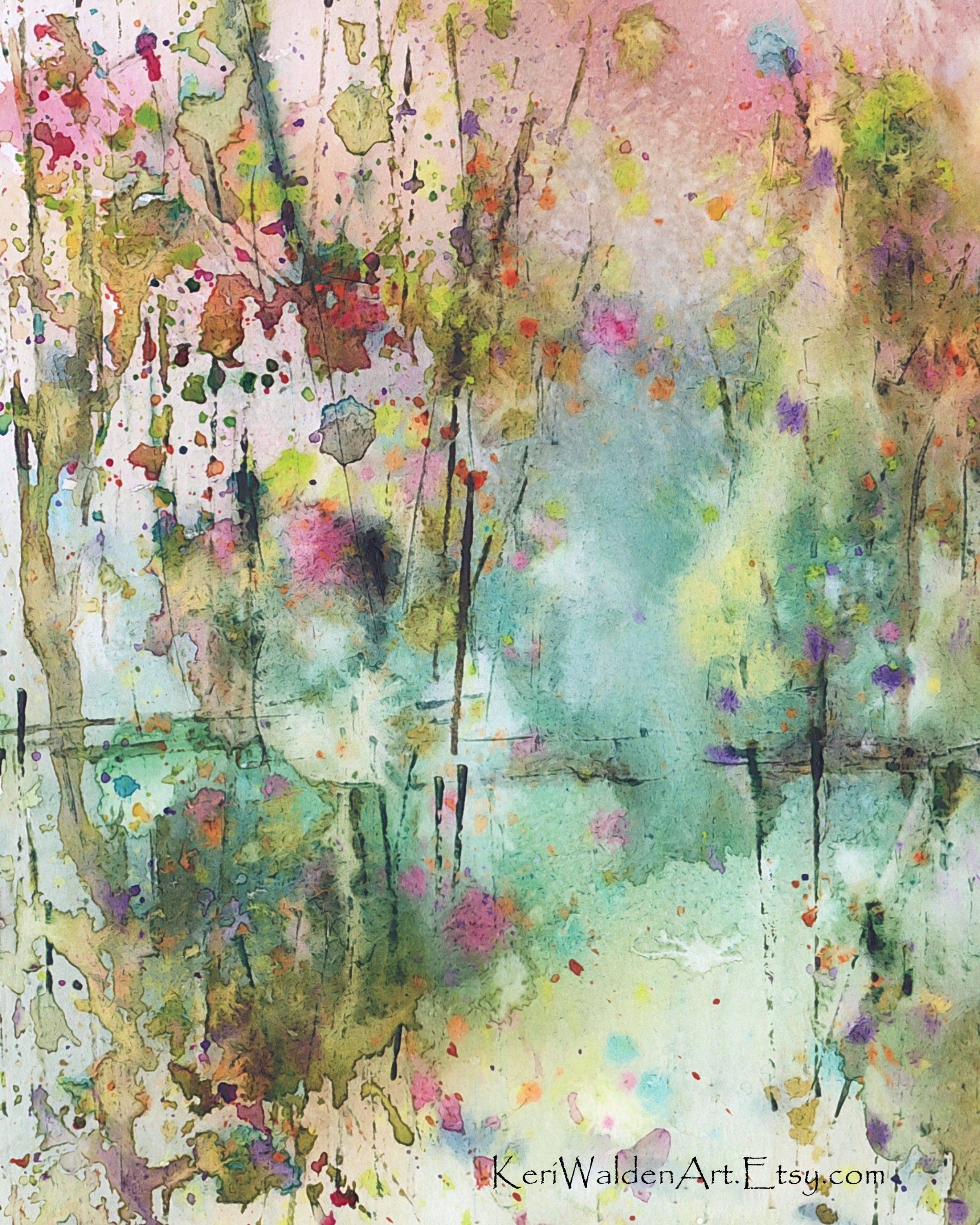Abstract Watercolor Landscape Art Print, Print From Original Painting ...