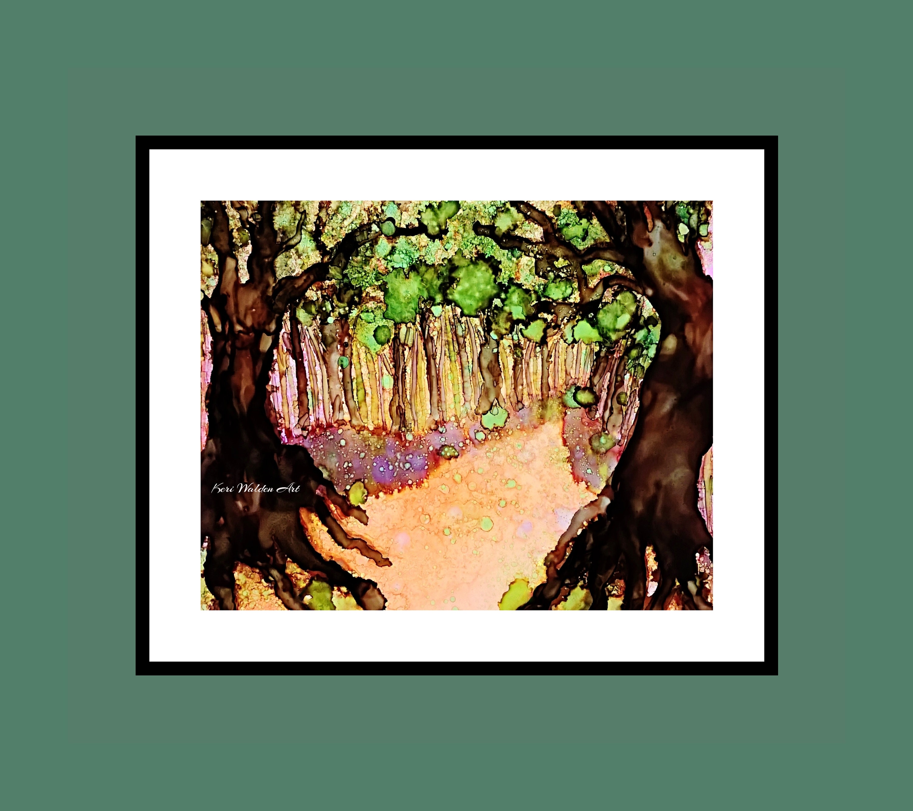 Alcohol Ink Art, Fantasy Forest Print, Print From My Original Alcohol ...