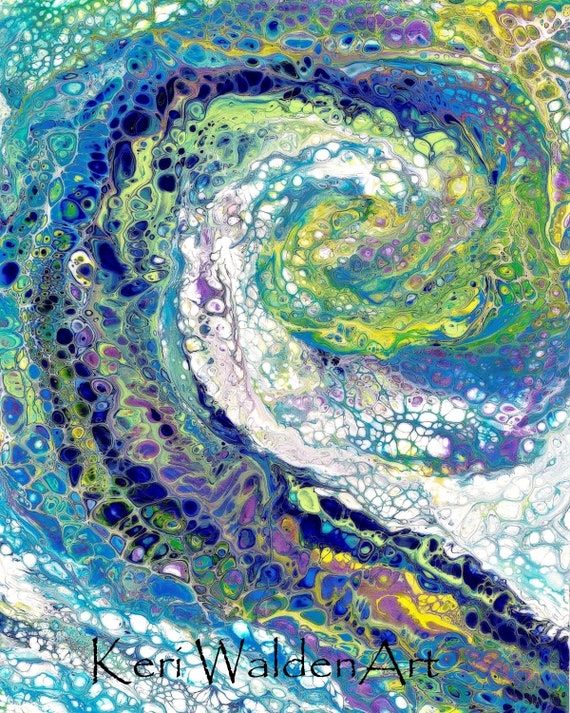 Acrylic Pour Art Ocean Wave Art Print Fluid Art Print of - Etsy