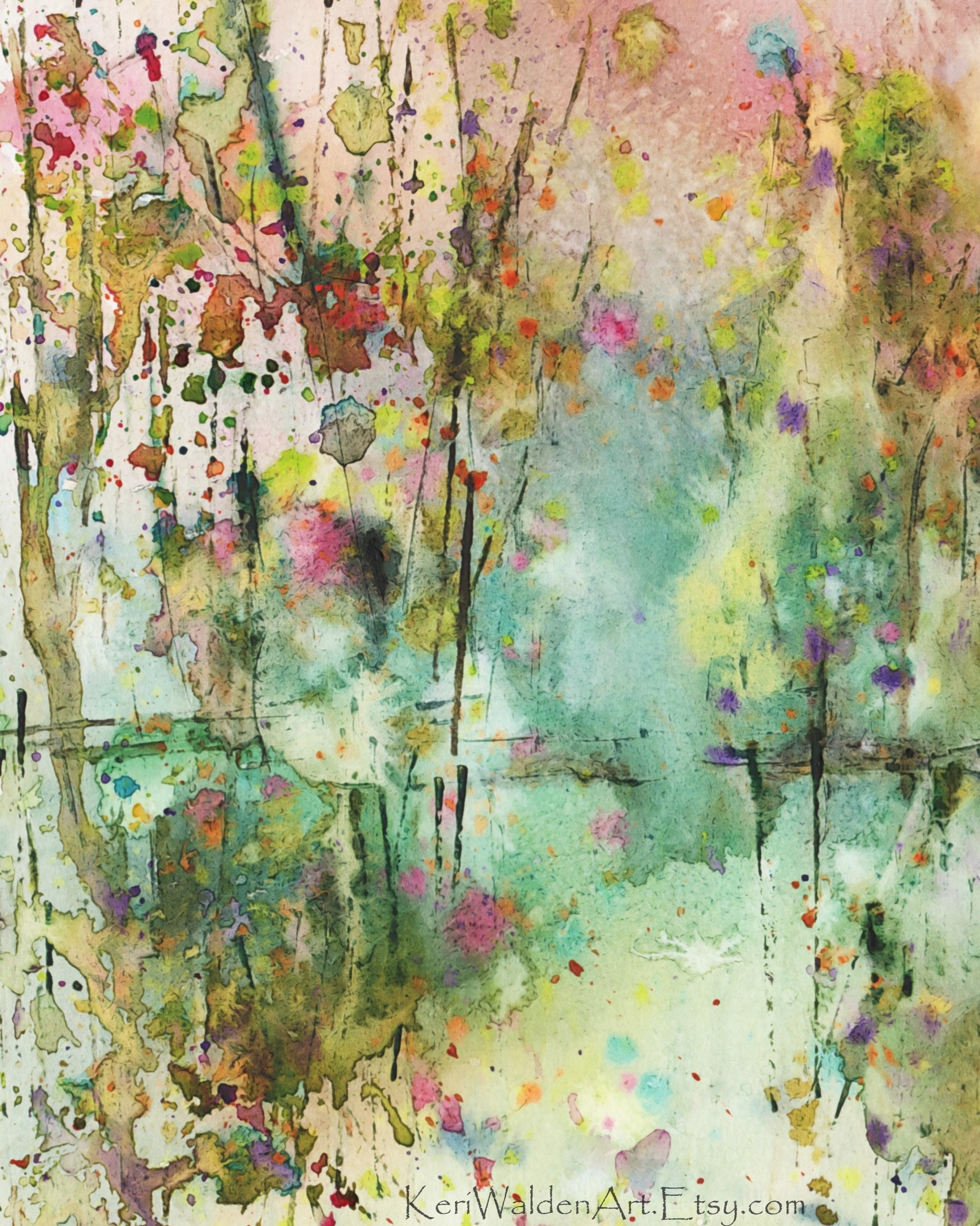 Abstract Watercolor Landscape Art Print, Print From Original Painting ...