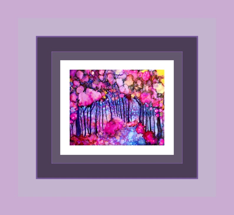 Alcohol Ink Art Pink Enchanted Forest Print Alcohol Ink - Etsy