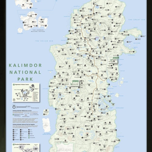 Kalimdor Map National Park Style 16x20 Poster - Etsy