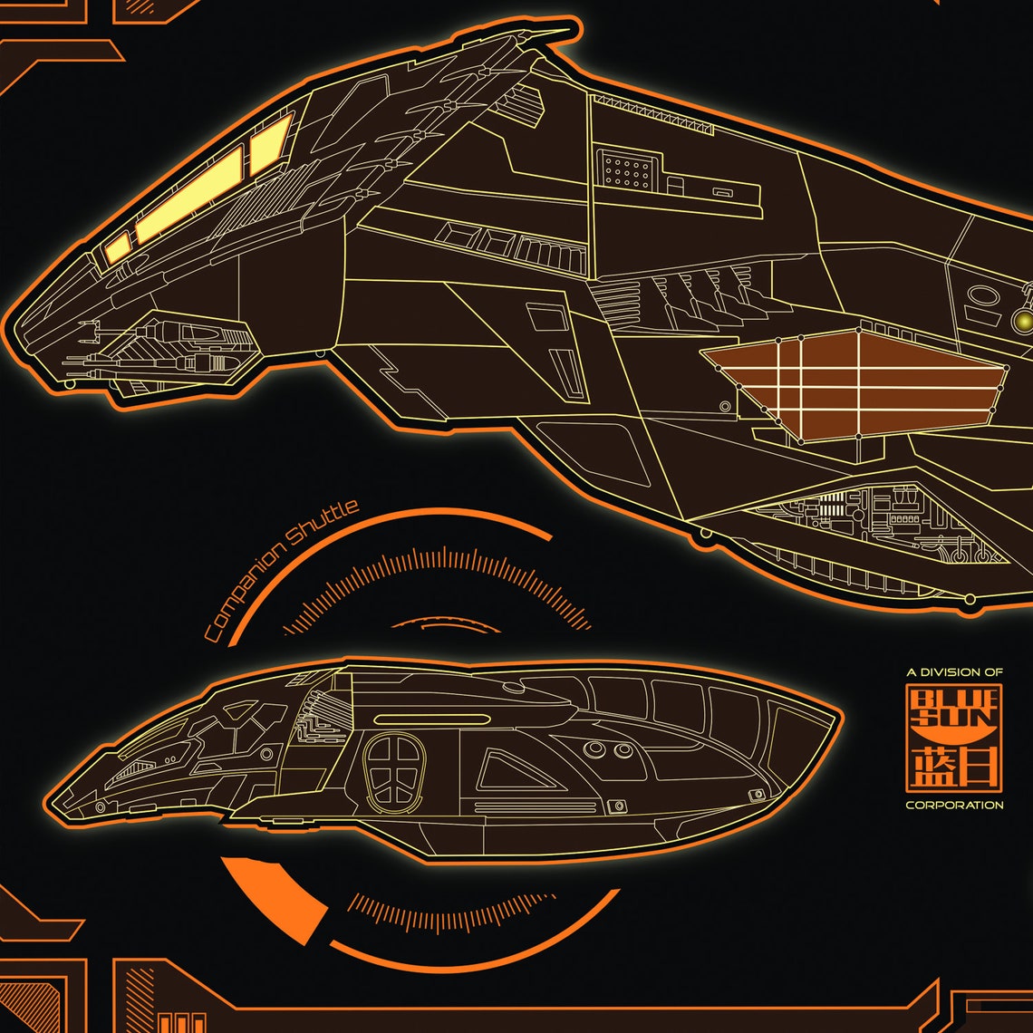 Firefly serenity Class Transport Schematics Print 36x11.75 - Etsy