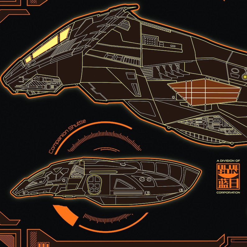 Firefly serenity Class Transport Schematics Print 36x11.75 - Etsy