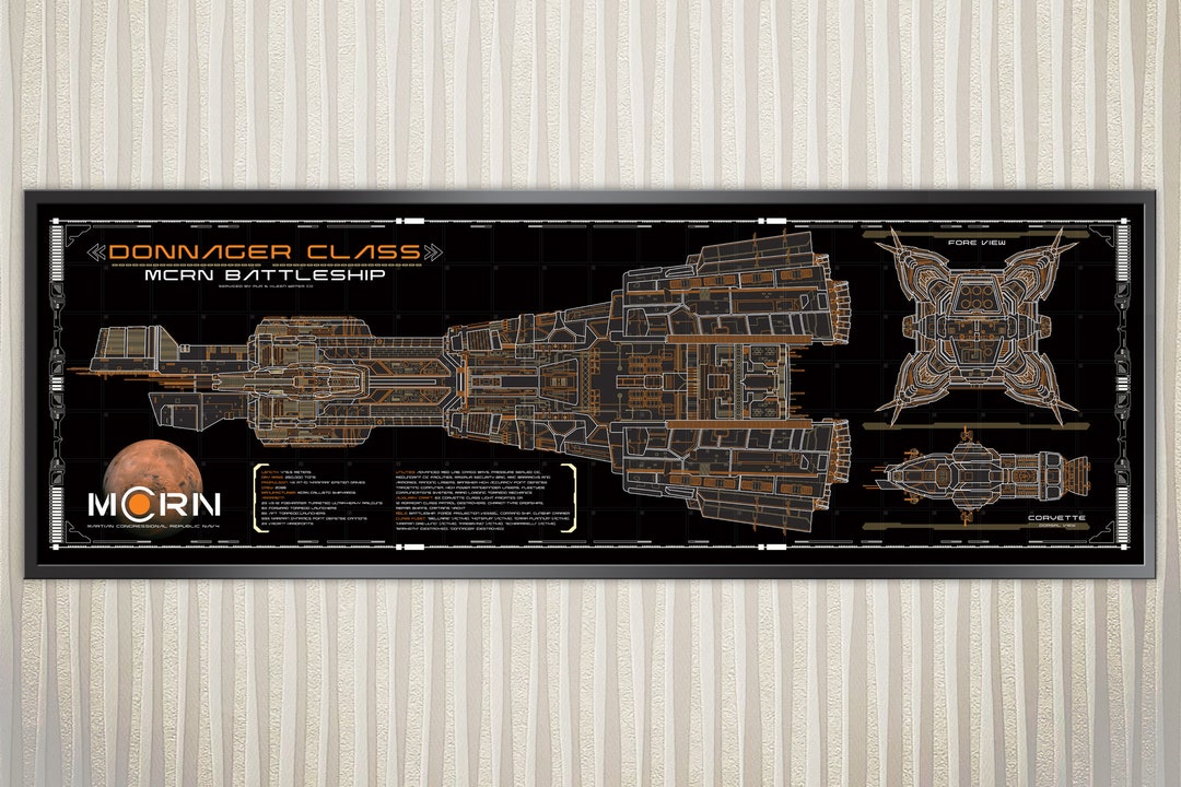 Expanse Donnager Class MCRN Battleship Schematic 36x11.75 - Etsy Canada