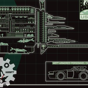 USS Sulaco - Conestoga Class Starship Schematic - Aliens - 36x11.75 ...